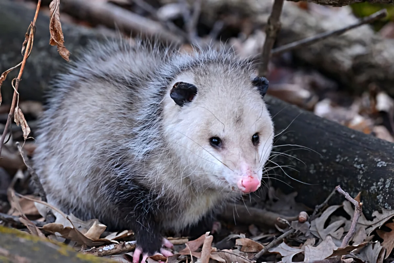 The photographer captured a rare scene of a mother opossum carrying her ...